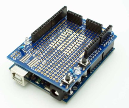 Arduino UNO R3 Proto Shield Kit with Mini Breadboard – Microchip.lk