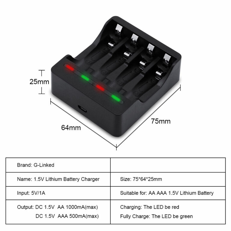 AA or AAA 1.5v Lithium Battery Charger with LED Display – Microchip.lk