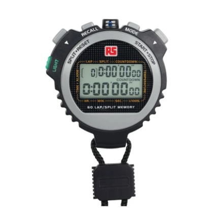 RS PRO Black Digital Pocket Stopwatch 9 h 59 min 59.99 s – Microchip.lk